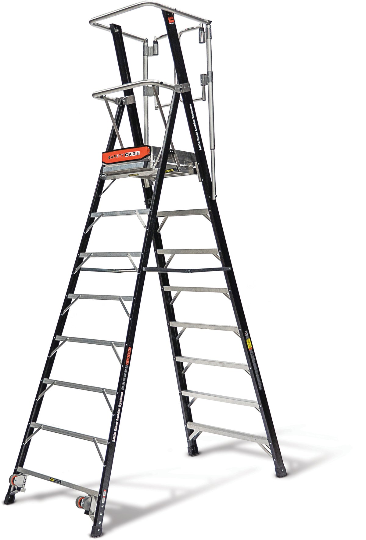 3M - Ladder with Fully Enclosed Platform and Safety Cage (5’’ Kickplat ...